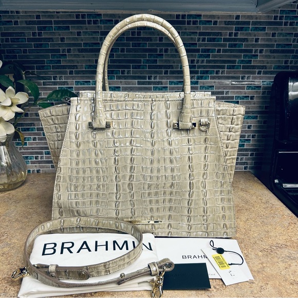 Brahmin | Bags | Brahmin Priscilla Warm Gray La Scala Purse | Poshmark
